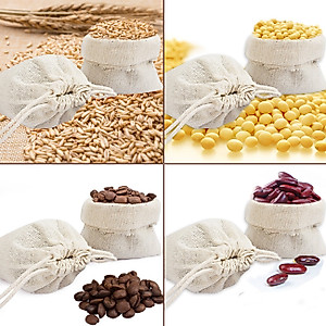 Hapdoo 24 Pack Cotton Muslin Bags with Drawstring Gift Bags Jewelry Pouches Sacks for Wedding Party and DIY Craft, 3 x 4 Inches, Presents, Festivals…