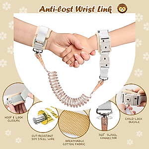 Zooawa Toddler Harness Backpack with Leash, 2 in 1 Cute Lion Kid Backpack with Anti Lost Wrist Link, Toddler Backpack Harness with Safety Leash for 1-4 Years Old Baby Boys Girls