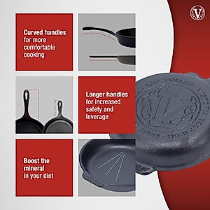 Victoria 4-Inch Cast-Iron Skillet, Pre-Seasoned Cast-Iron Frying Pan with Long Handle, Made in Colombia