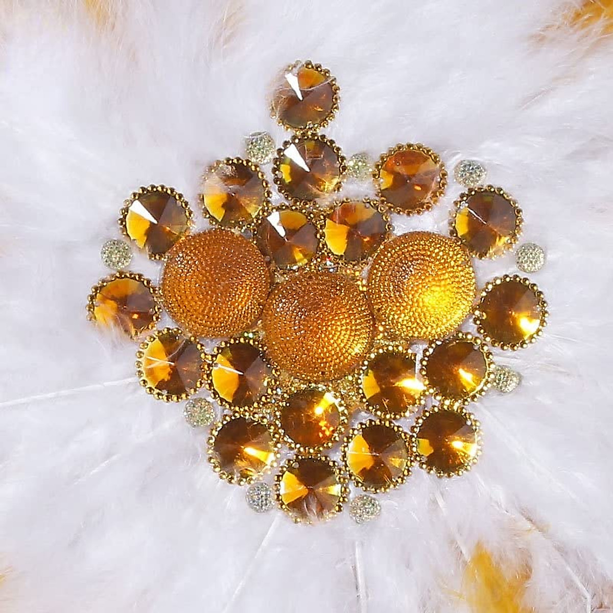 African Custom Bride Wedding Feather Hand Fan Luxury DIY Handmade Lace Dance Fan Hand Held Photo Props Party Wedding Decorations