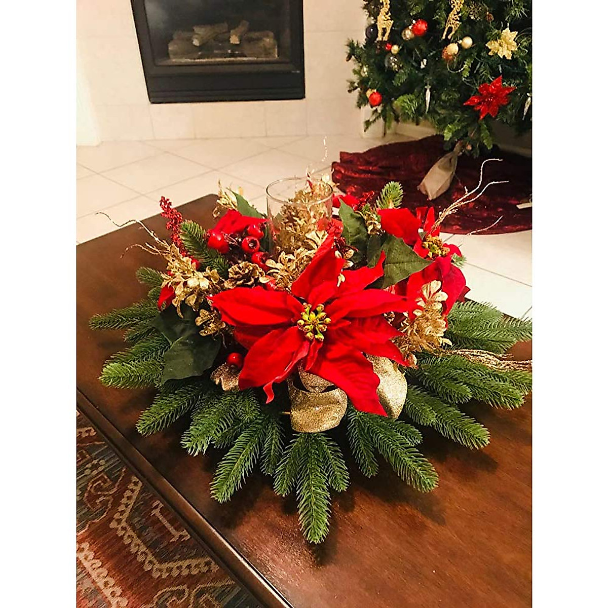 Hedume 50pcs Artificial Pine Branches, 11" x 4" and Features 3 Stems Greenery Xmas Pine Picks Pine Leaves Pine Twigs for Garland Wreath Christmas Embellishing and Home Garden Decoration