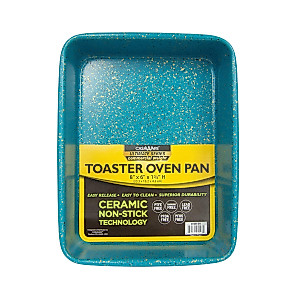 casaWare 3pc Ultimate Series Commercial Weight Toaster Oven Bakeware Set (Blue Granite)