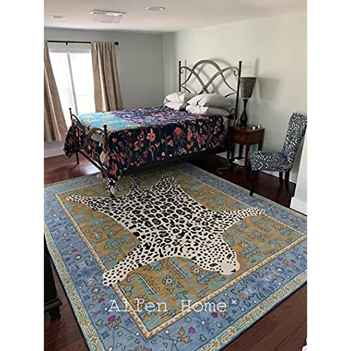 Persian Traditional Wool Area Rugs by Allen Home | Durable | 100% Wool, Hand Tufted | Living Room, Dining Room, Bedroom, and Entryway Area Rugs | 8’ x 10’ | Octavia Leopard