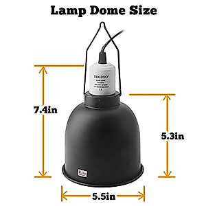 TEKIZOO Reptile Light Fixture 5.5 Inch Deep Dome Aluminum Optical Reflector Cover for Tortoise Habitat and Reptile Tank Glass Terrariums(2 Pack)