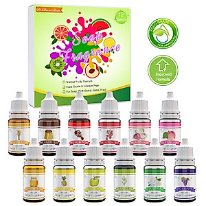 Soap Fragrance Oil - 12 Liquid Soap Scents Set for Bath Bomb Making, Soap Making Supplies, DIY Slime - Concentrated Food Grade Soap Flavoring Bath Bomb Scents for Cosmetic, Crafts - 10ml/0.35oz Each