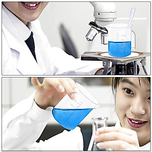 12 Pcs 3.4 Oz Transparent Lab Measuring Cup, 100ml Plastic Beaker Cups, for Science Experiment, Liquid Measuring