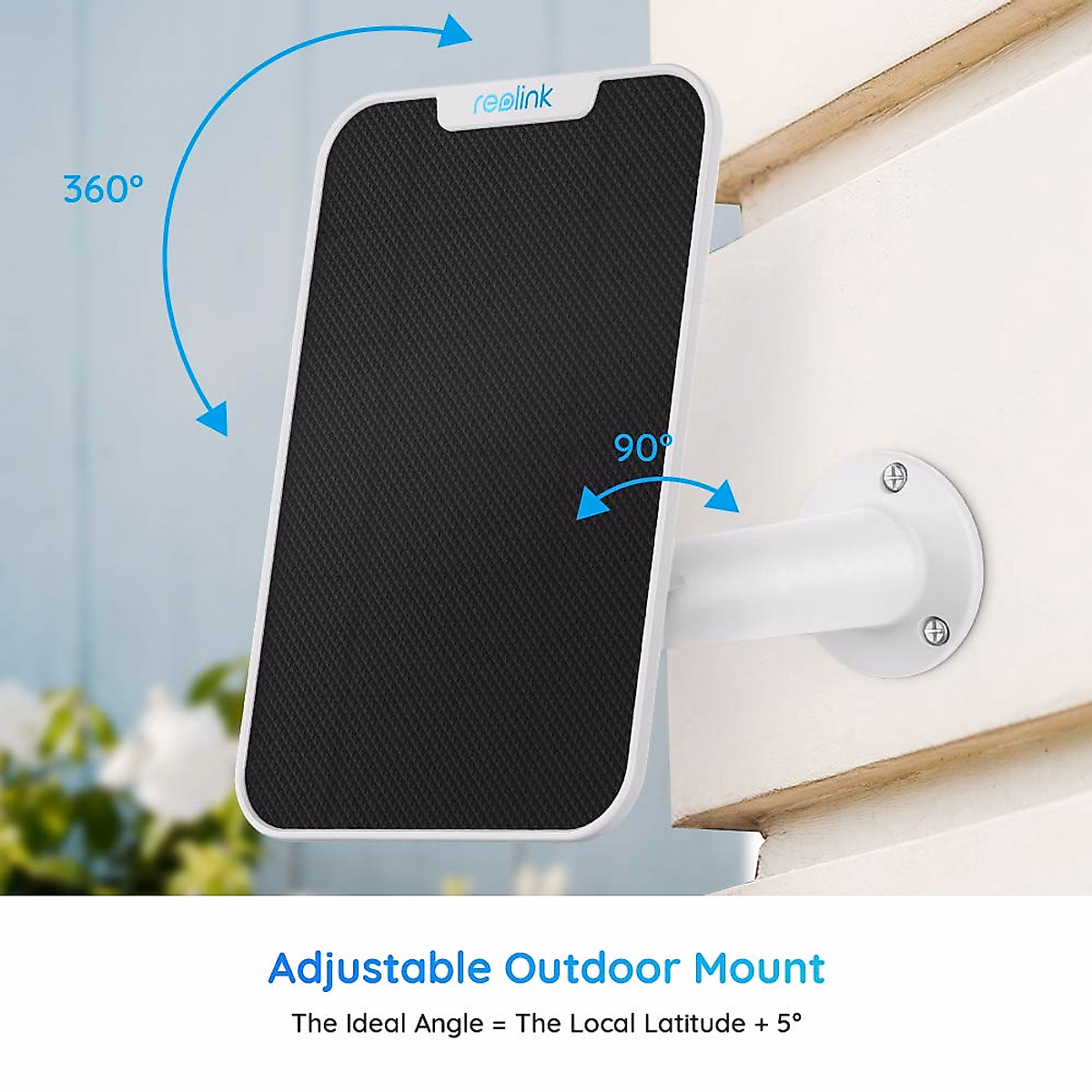 REOLINK Argus PT +SP - 5MP Security Cameras Wireless Outdoor, Solar Powered, 360° Pan Tilt, 5/2.4Ghz Dual Band WiFi, Smart Detection, No Extra Fee, No Hub Needed