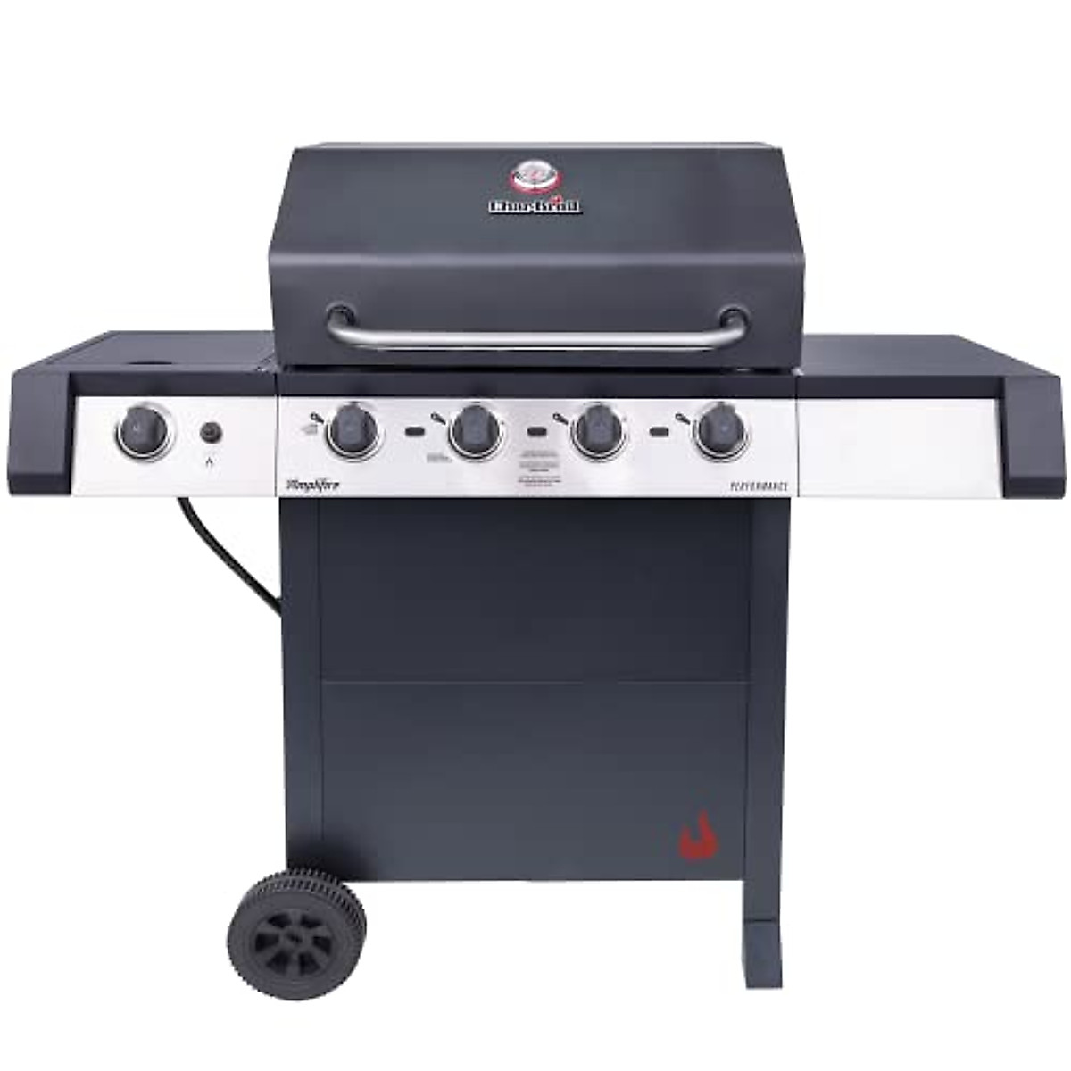 Char-Broil 463331422 Performance Amplifire 4-Burner Cart Style Liquid Propane Gas Grill Metallic Gray & 5+ Burner Extra Large Rip-Stop Grill Cover