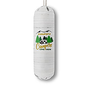 Happy Campers Live Here, Grocery Bags Holder Organizer For Shopping Bags, Wall Mount Plastic Bags Storage Container Dispensers, Gift For The Preferred Family And Friends