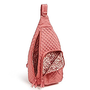 Vera Bradley Women's Cotton Sling Backpack, Terra Cotta Rose - Recycled Cotton, One Size