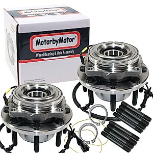 MotorbyMotor 515081 Front Wheel Bearing and Hub Assembly with 8 Lugs Fits for Ford F-250 F-350 F-450 F-550 Super Duty Hub Bearing (4WD 4x4, w/ABS, SRW)-Single Rear Wheel ONLY-2 Pack