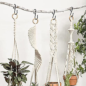 8 Pcs S Hooks with Safety Buckle Heavy Duty S Hooks for Hanging Outdoors 3.5 inch S Shaped Hooks Hanging Hooks for Kitchenware Clothes Plants