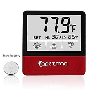 Fish Tank Thermometer, Touch Screen Digital Aquarium Thermometer with LCD Display, Stick-on Temperature Sensor ensures Optimum Temperature in Terrarium, for Your pet Amphibians and Reptiles…