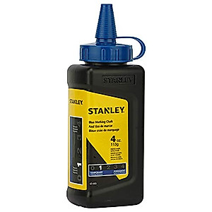 STANLEY Chalk Line Box Set, Blue Chalk with Plastic Line Level, 4oz, 3-Piece (47-443)