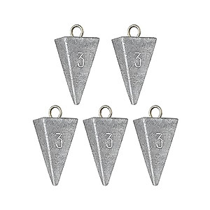 BLUEWING 2lb Box Pyramid Fishing Sinker Weights Lead Weight Saltwalter Fishing Weights for Surf Fishing, 3oz, 10 Pack