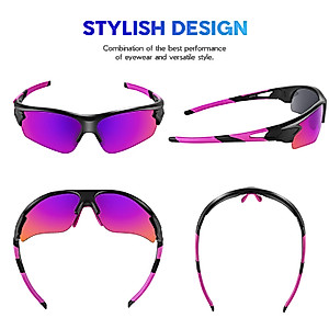 BEACOOL Polarized Sports Sunglasses for Men Women Youth Baseball Fishing Cycling Running Golf Motorcycle Tac Glasses UV400