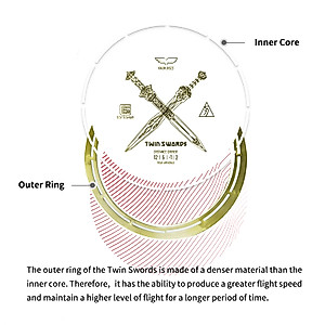 Yikun Disc Golf Disc Twin Swords Maximum Professional Distance Driver Golf Disc 170-175g Perfect for Outdoor Games (Golden)