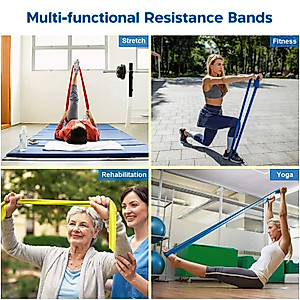 Resistance Bands - 2m Professional Latex Elastic Band for Home or Gym Upper & Lower Body, Physical Therapy, Strength Training, Yoga, Pilates, Rehab Fitness Bands (Blue/Red)