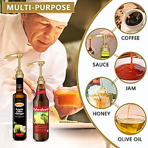 ZTTXL 10 Packs Coffee Syrup Pump Dispenser,Fits 25.4 Oz/750ml Coffee Flavoring Syrup Bottles,No Dripping, Fits Home & Coffee Bar Drinking Mixes,Free 4 Golden Spoons