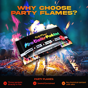 Fire Color Changing Packets Fire Pit (25 Pack) - Perfect for Any Campfire, Bonfire & Outdoor Fireplaces - Perfect Magic Cosmic Mystical Campfire Accessories - Camping Games