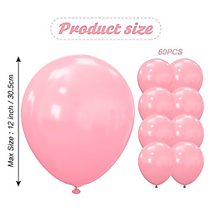 Easter Balloons 60Pcs Balloons 12 Inch Light Pink Balloons Happy Birthday Balloon for Arch Decoration Latex Balloons Bachelorette Balloons Matte Balloons for Wedding Party Graduation Baby Shower