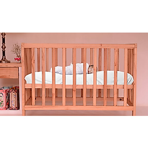 Linen and Towel 100% Organic Jersey Cotton Crib Fitted Sheet White Color Set of 2