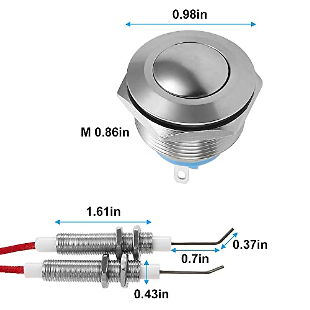 Hicello Push Button Control Switch Ignition, Automatic Ignition System, Control AA Battery Type Ignitor with Electrode Spark 11PCS