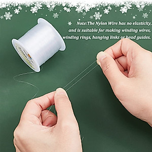 PH PandaHall 142 Yards 0.2mm Clear String Fishing Line Invisible Beading Cords Nylon Thread String Inelastic Jewelry Wire for Christmas Bracelet Jewelry Making Ornaments Hanging Party Decor Seed Beads