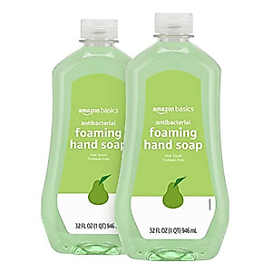 Amazon Basics Foaming Soap Refill, Pear Scent, Triclosan-Free, 32 Fl Oz (Pack of 2) (ONLY Fits Foaming Dispensers)