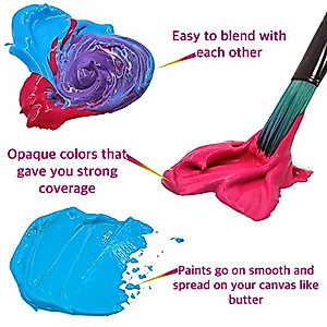 Art Whale Gouache Paint Set 42 Colors 50 ml, 1.7 fl oz Cups With Lids in a Carrying Case Water-Based Paint Set for Painting on Canvas, Paper, Wood - Art Supplies For Adults, Students, and Kids