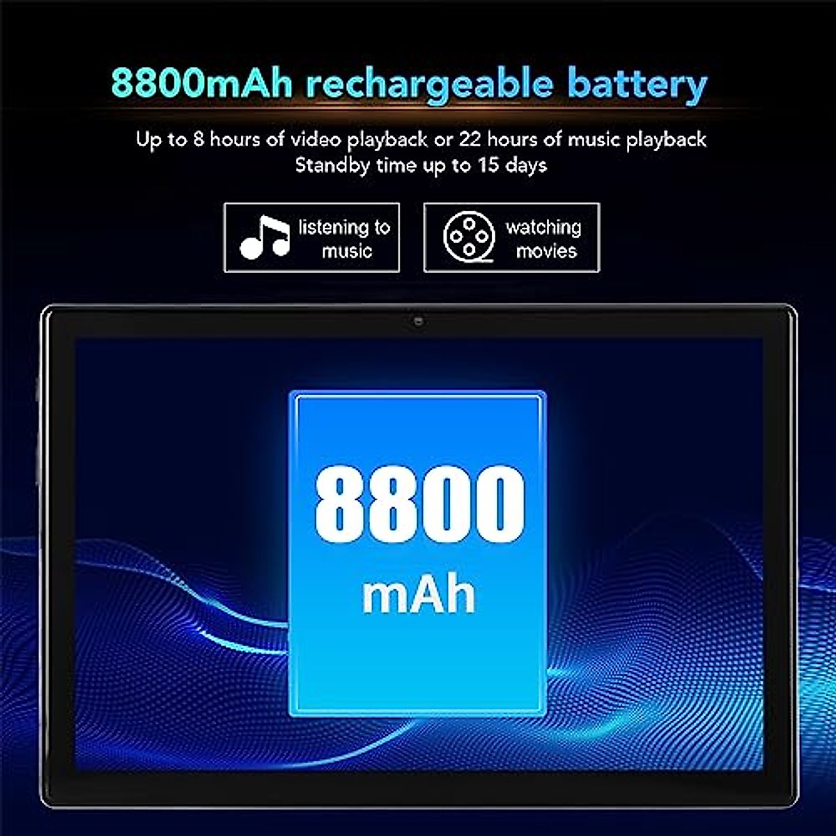 Acogedor 2 in 1 Cellular Tablet 10.1 Inch, Android 11.0 Tablets, with RGB Light Emitting Keyboard and Mouse, Support WiFi, 12GB RAM 256GB ROM, FM, Bluetooth 5.0, GPS (White)