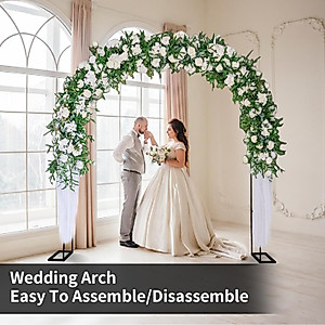 SCENDOR Metal Garden Arbor, Outdoor Wedding Arches for Ceremony, 7.9 Feet High x 4.6 Feet Wide, Assemble Easily 3 Sizes, Black Garden Arch Trellis Indoor Garden Arches for Party Decoration Wide Arbor