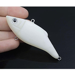 10pcs Fishing Unpainted VIB Crankbait Lure Body 75mm 7.49g Blank lipless Hard LuresSimulation Blank Body Clear Hard Baits Trout Salmon Minnow Lure Popper Lures Topwater Freshwater with Free Eye