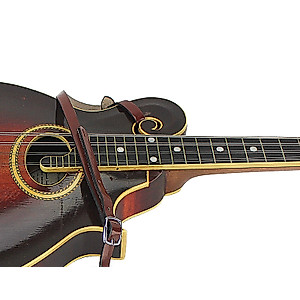 Walker & Williams M-41 Chestnut Brown Leather Mandolin Strap For A or F Types
