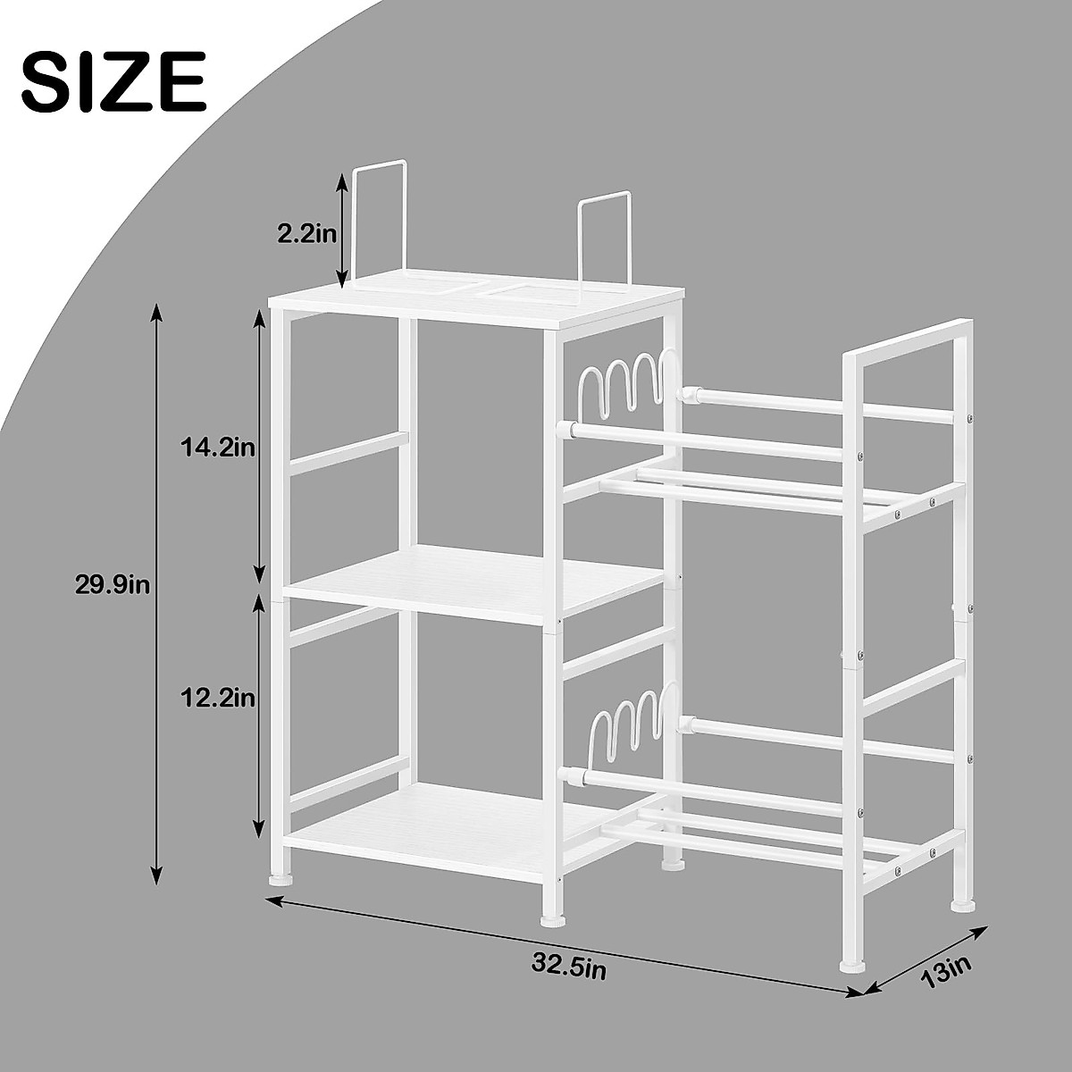 2 in 1 Kids Bookshelf & Kids Toy Storage, 5 Tier Shelf for Kids, Bookshelf with Storage, Kids Bookcase and Toy Storage Organizer for Living Room, Bedroom, Kids Room School & Nursery, Metal, White