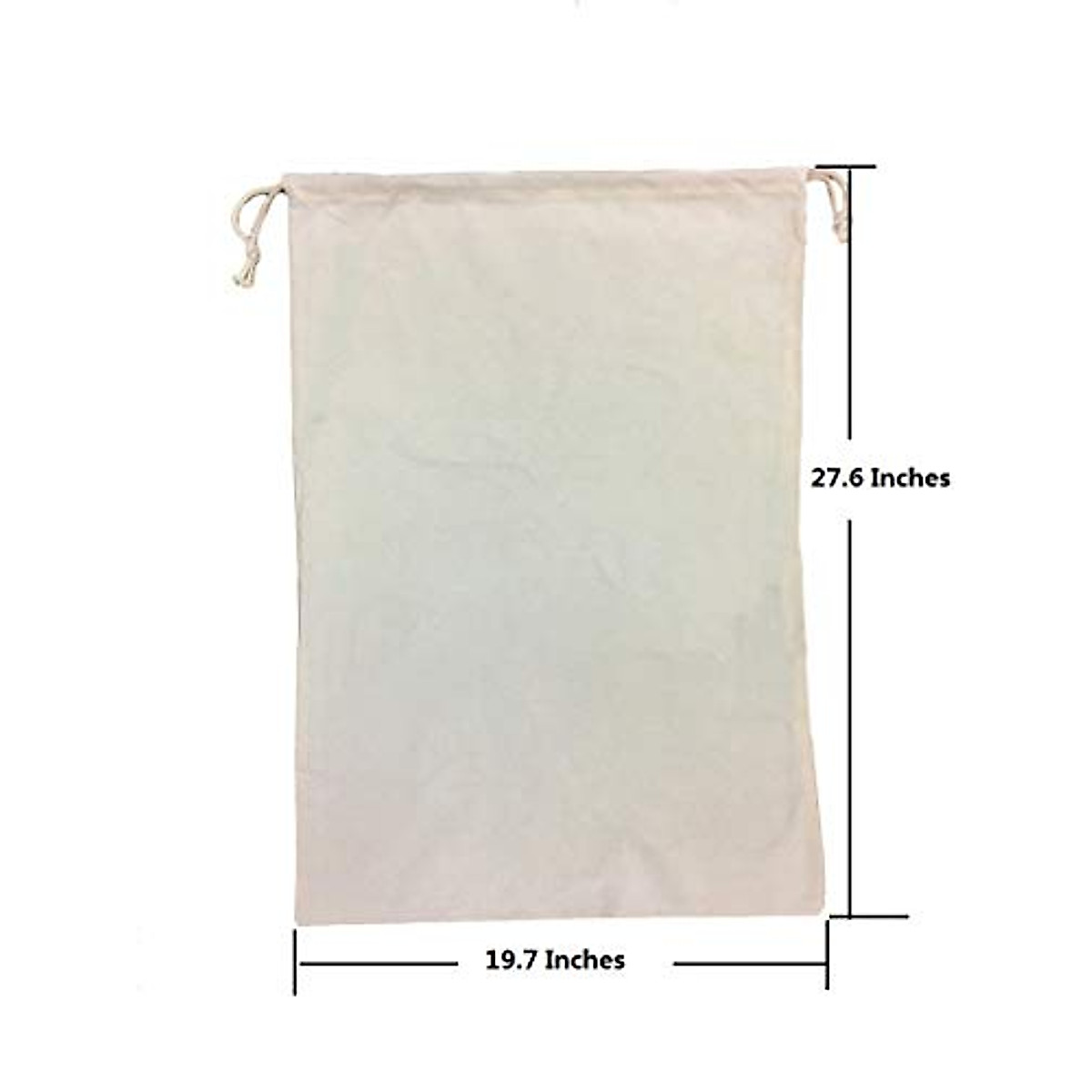 Unkno Cotton Canvas Heavy Duty Laundry Bags - 2 PCS - Natural Cotton - Versatile Multi Use - 19.7"x 27.6" - Ideal for Home, Hotels, Rental Spaces, Vacation Homes, College Dorm & Travel