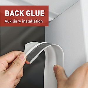 FOSLUOC Garage Door Seal Top and Sides Seal Strip White 34 FT Adhesive Backed Rubber Weather Stripping Replacement Weatherproofing Universal Sealing