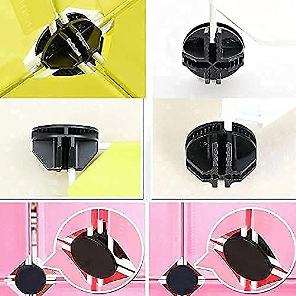 PETIT MANON Wire Cube Connectors - 24 PCS Wire Grid Cube Plastic Connectors for Wire Storage Cubes/Modular Closet/Wire Shelving