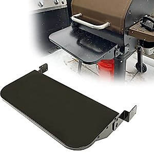 HECASA Black Folding Shelf Pellet Grill Grille Front Shelf Compatible with All 24” Camp Chef Grills Powder Coated Steel Replacement for PGFS24
