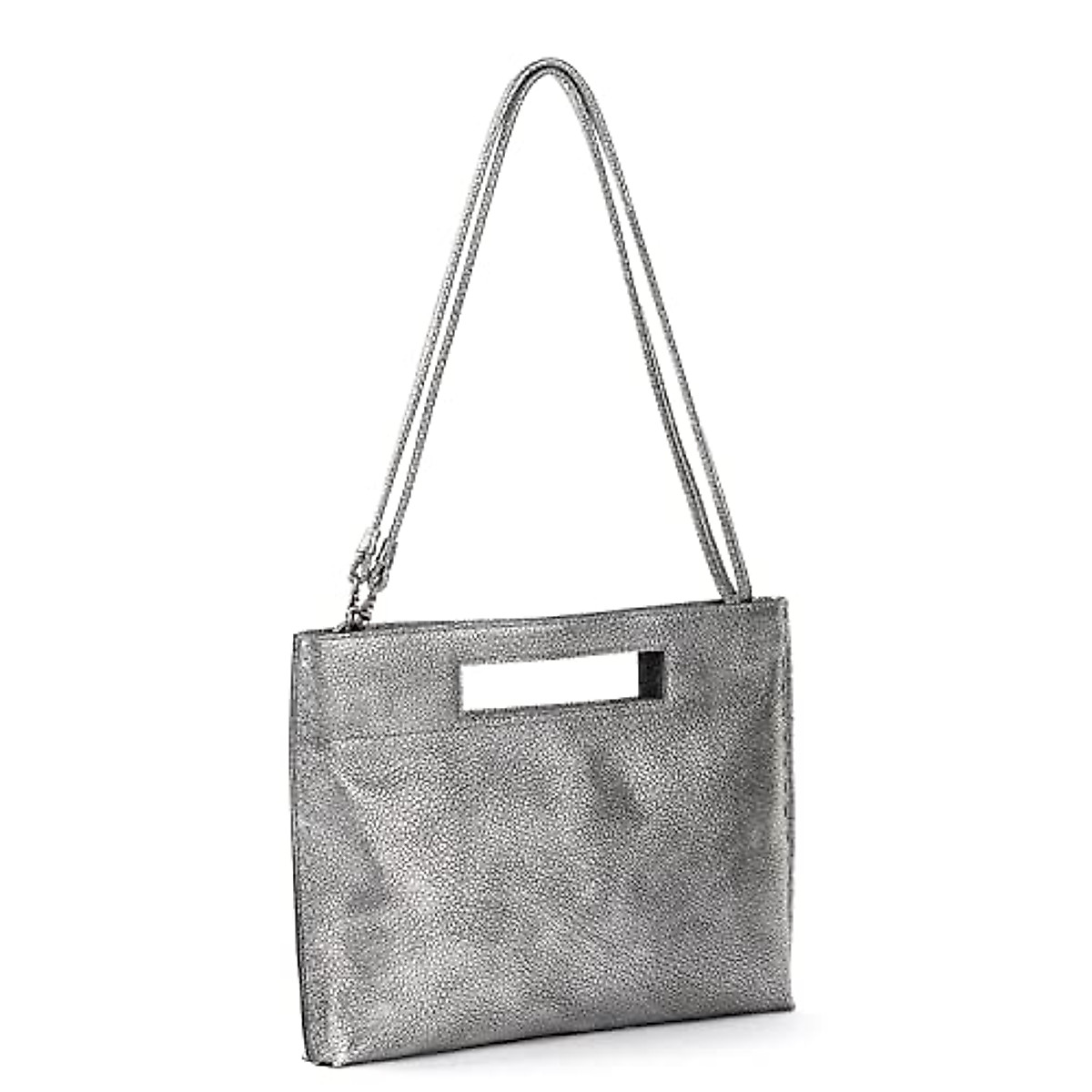 The Sak Linden 3-in-1 Convertible Crossbody Bag in Crochet, Adjustable Multi Use Strap, Dark Silver