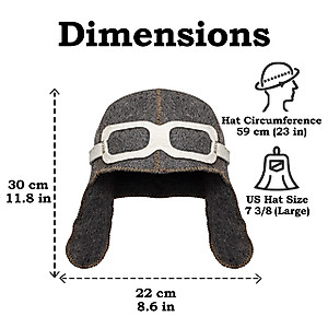 Wool Sauna Hat Embroidered Pilot Sauna Hat Finnish - Ukraine Sauna Hat Wool - Russian Banya Hat for Men Sauna Hat for Men Sauna Hats Russian Gray