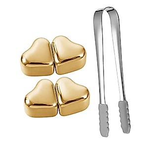 Alipis 3 Sets Stainless Steel Ice Pellets Light Ice Cubes for Drinks Bruins Gifts for Men Bejeweled Kit Steel Ice Cubes Ice Cubes Reusable Mens Stocking Stuffers Man Heart Golden Ice Tart