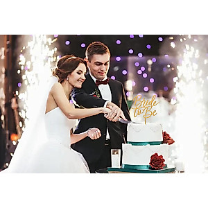 MRAPPY Bride to Be Cake Topper - Wooden Bridal Shower Cake Decorating Supplies - Wedding Cake Topper for Engagement Party/Wedding Party or Proposal Party (Gold)
