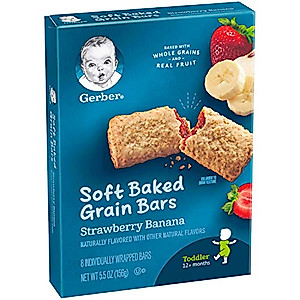 Gerber Graduates Cereal Bars, Strawberry Banana, 5.5-Ounce