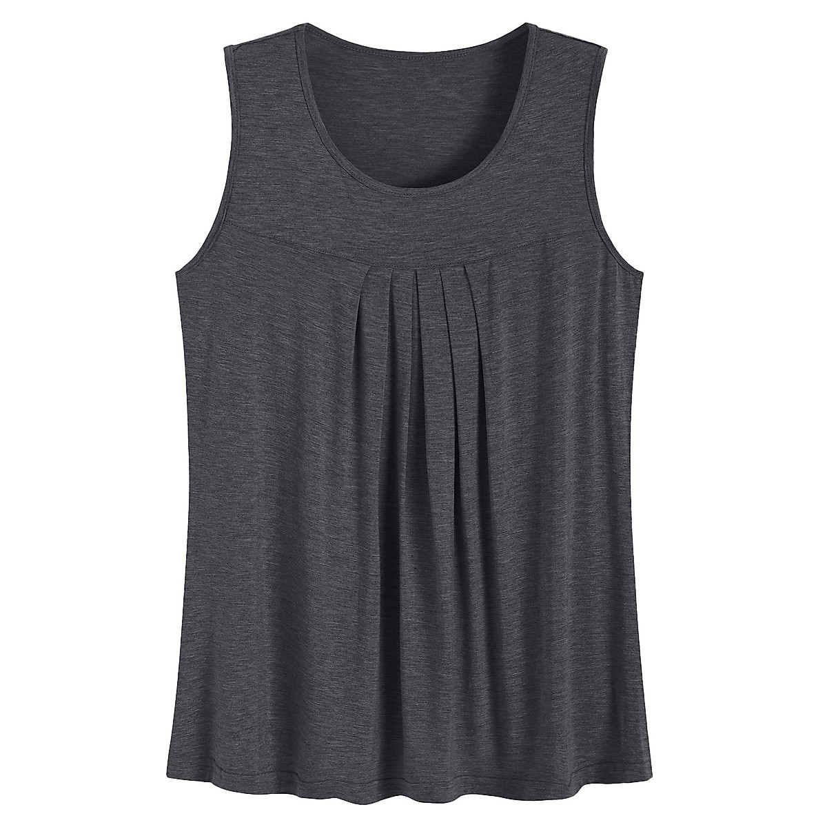 Latuza Women's Summer Pleated Tank Top Capris Pajamas Set 4X DarkGray