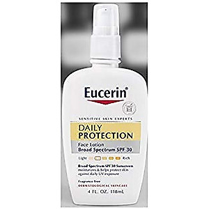 Eucerin Daily Protection Broad Spectrum SPF 30 Moisturizing Face Lotion 4 oz Per Bottle (2 Bottles)