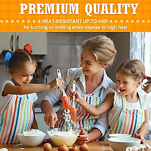 Hushee 6 Pcs Thanksgiving Silicone Spatula Turkey Pattern Holiday Spatulas Heat Resistant Cute Spatula with Plastic Handle Funny Silicone Scraper for Home Party Stir Butter Cream Cooking Utensils