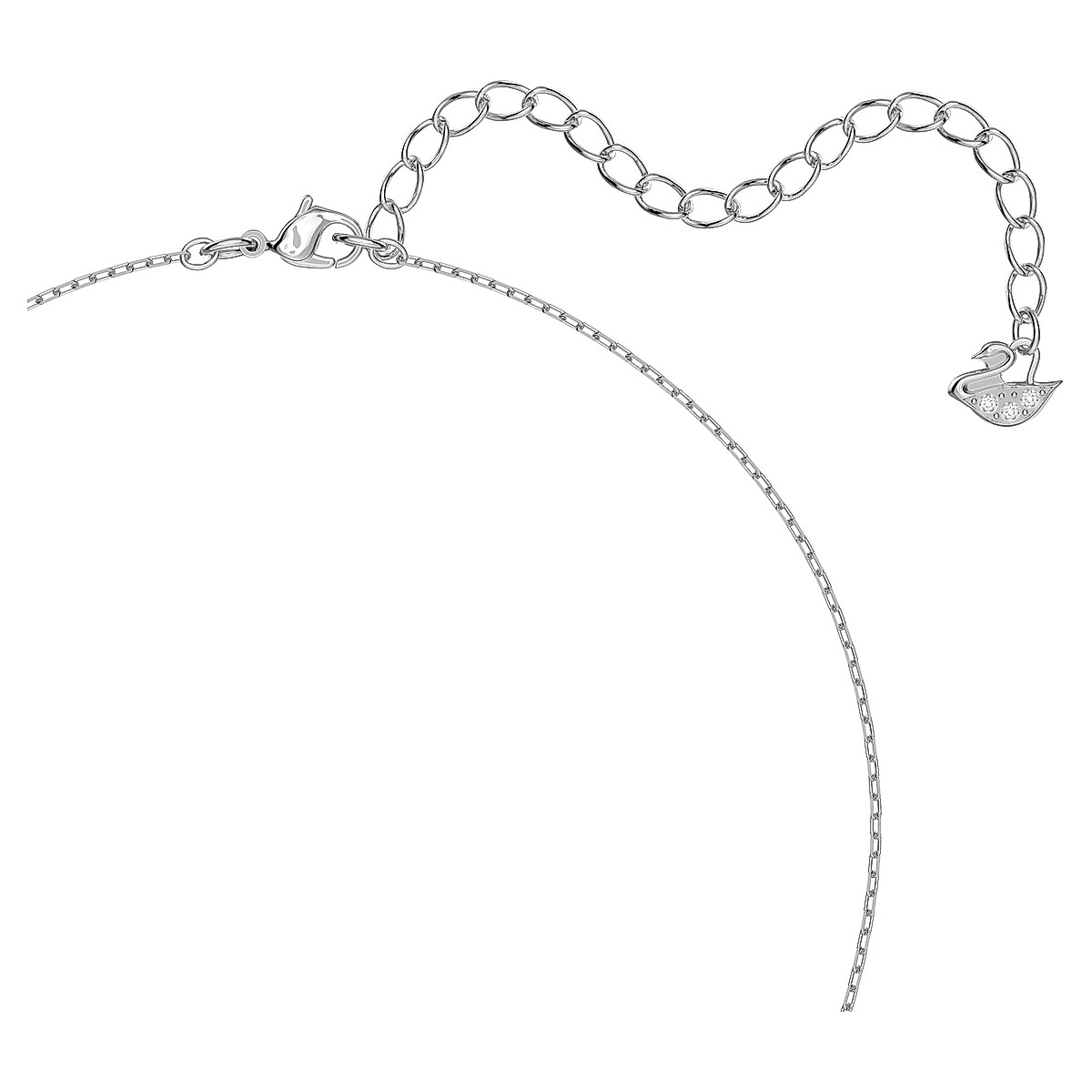 SWAROVSKI Sparkling Dance Necklace, Blue, Rhodium Finish