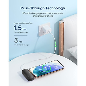 Kuulaa USB C Portable Charger Mini Power Bank 5000mAh Battery Pack 20W PD Fast Charging Portable Phone Charger for iPhone 15/15 Plus/15 Pro/15 Pro Max, Samsung, Google, etc