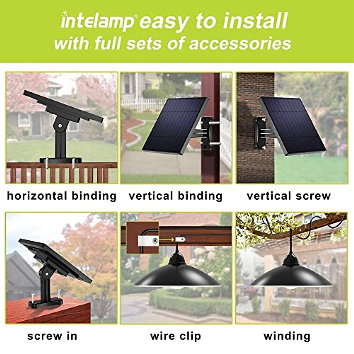 intelamp Solar Pendant Lights, Solar Shed Lights by Remote Control Solar Powered Indoor & Outdoor Lights Hanging Lights for Storage Room Home Yard Porch Balcony